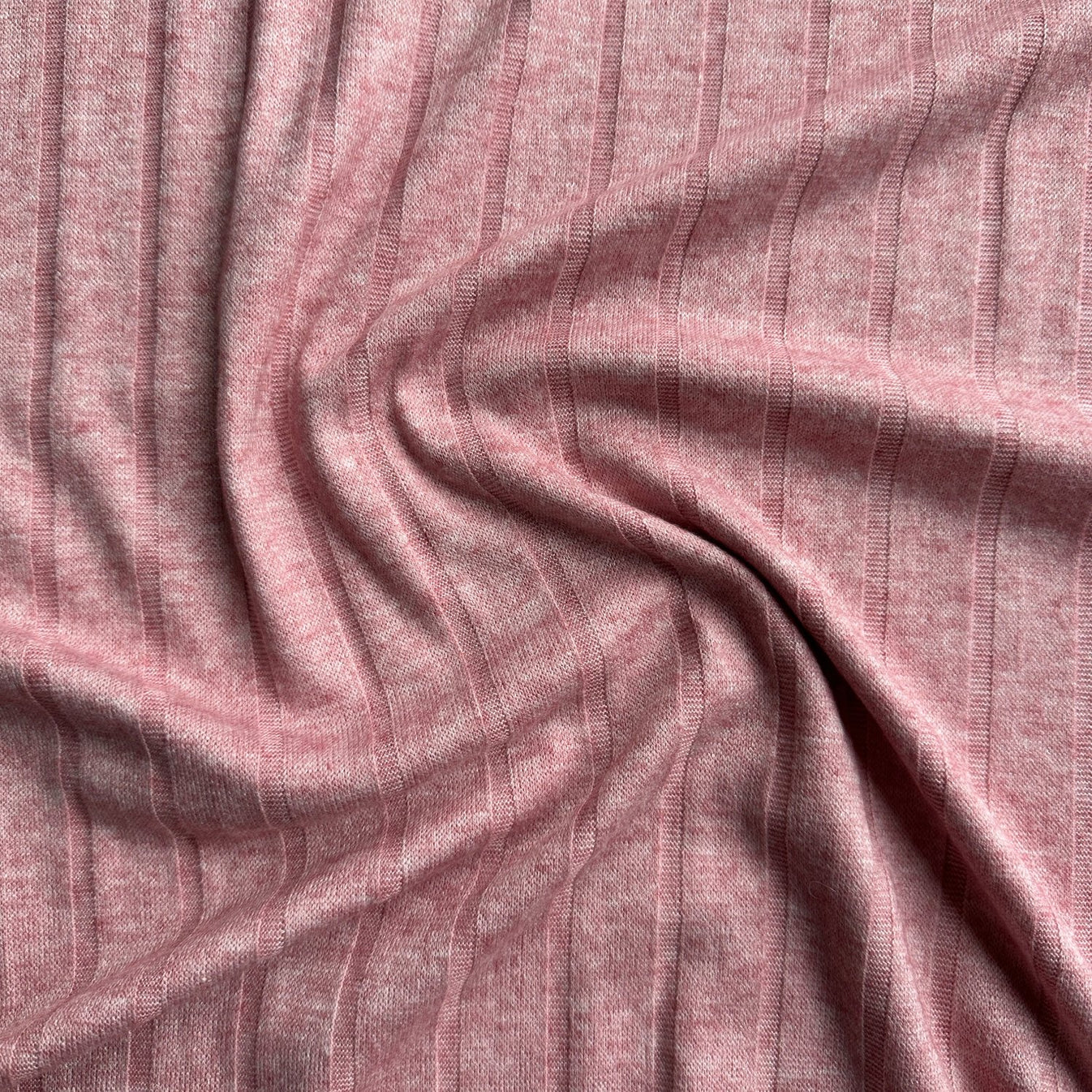 Viscose Blend Wide Rib Knit Fabric in Pink Melange – Sew Sew Sew
