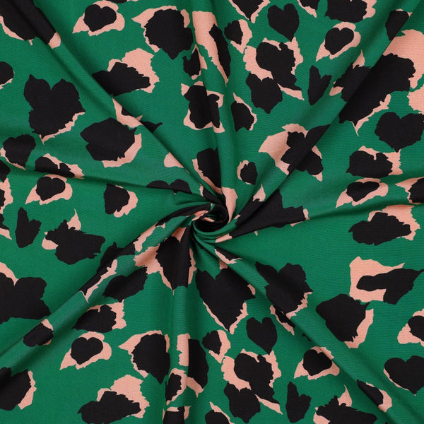 Leopard Viscose Fabric in Emerald Green - 1.95m Piece – Sew Sew Sew