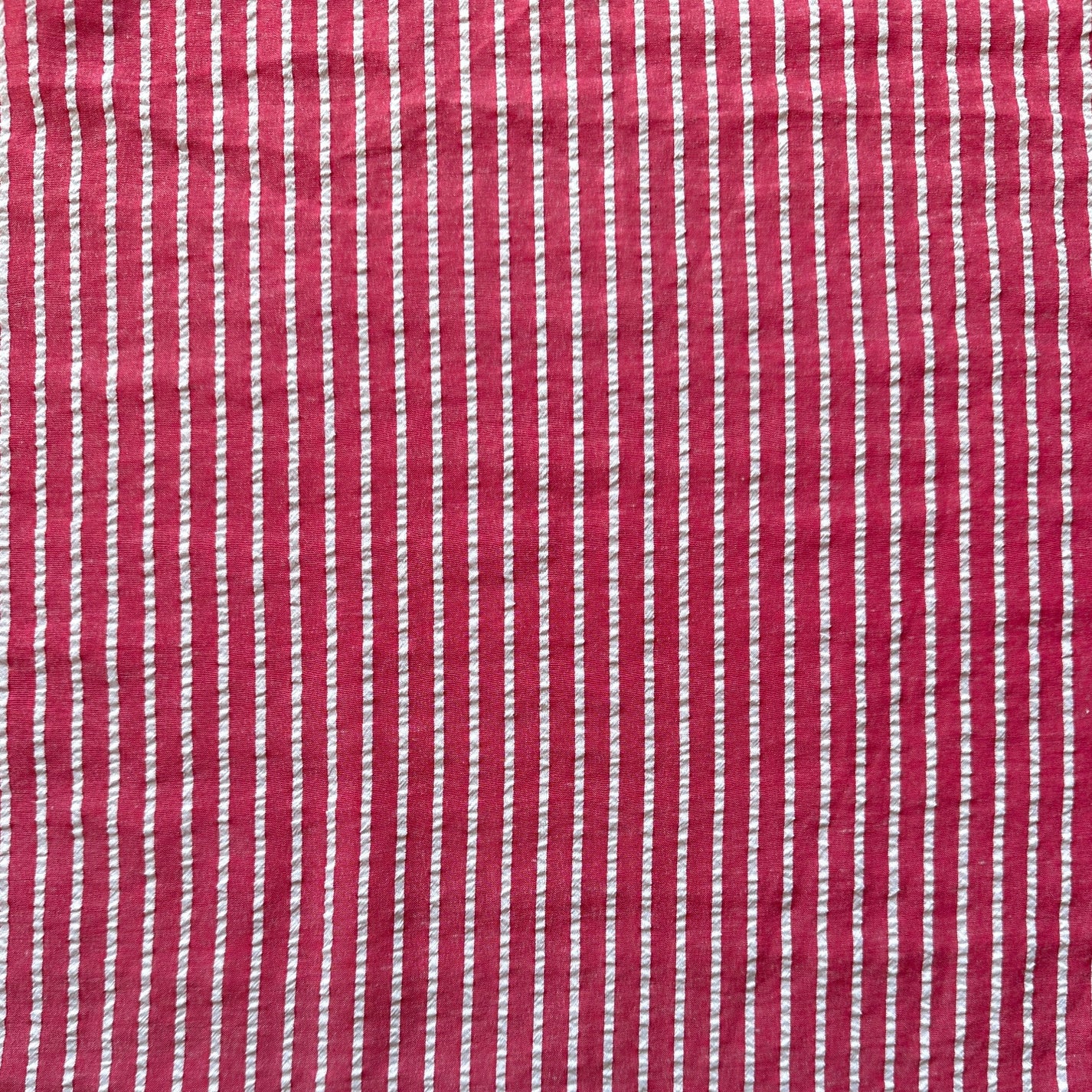 Red and White Stripe Seersucker Fabric – Sew Sew Sew